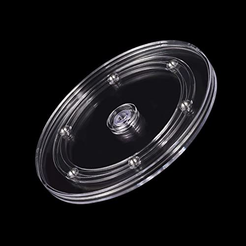 MECCANIXITY 7inch Rotating Swivel Stand with Steel Ball Bearings Lazy Susan Base Turntable for Kitchen Corner Cabinets, Clear