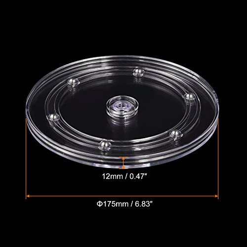 MECCANIXITY 7inch Rotating Swivel Stand with Steel Ball Bearings Lazy Susan Base Turntable for Kitchen Corner Cabinets, Clear