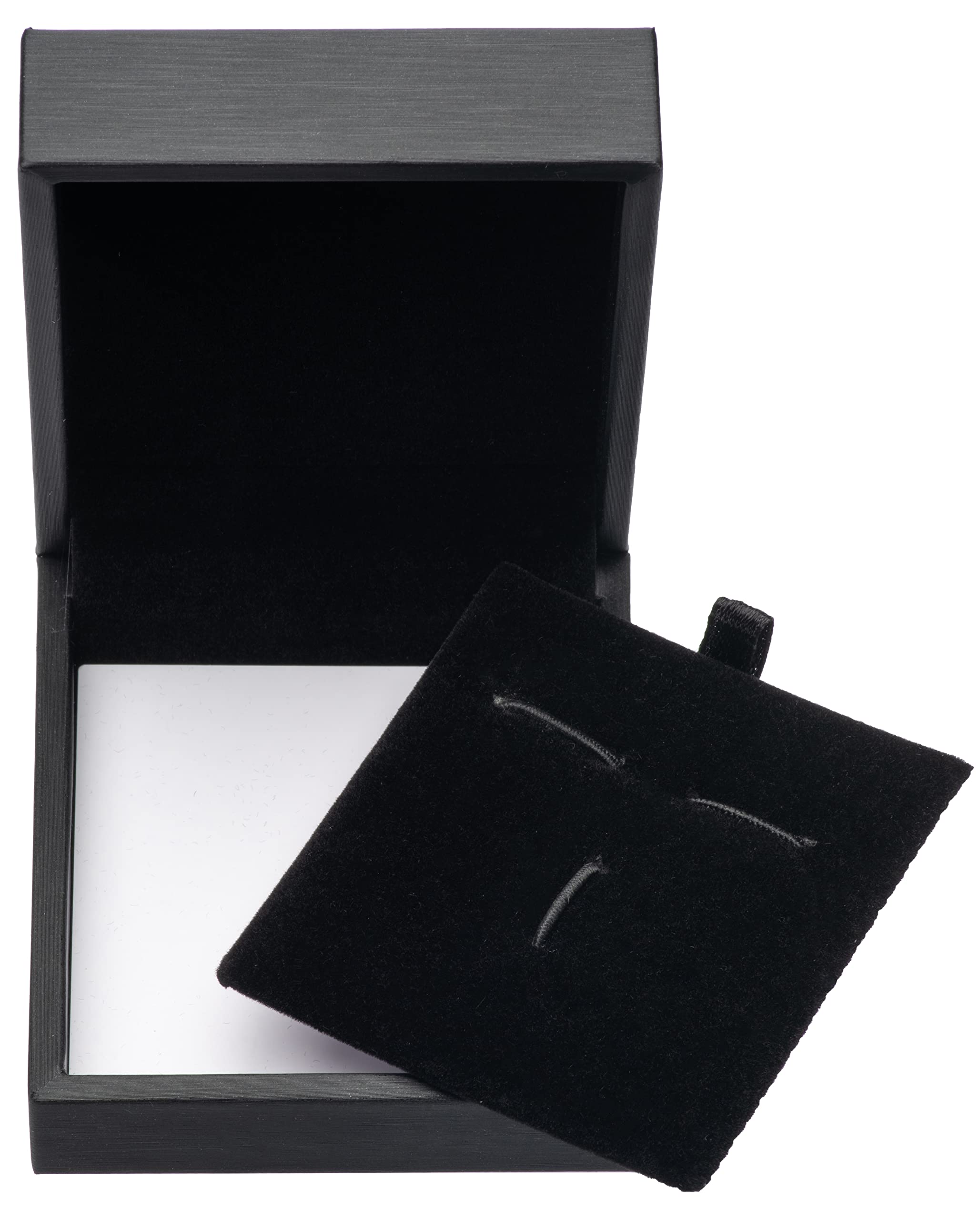 Giftop PU Leather Cufflink Tie Clip Box Cuff Links Storage Gift Box Jewelry Display Case (Black)