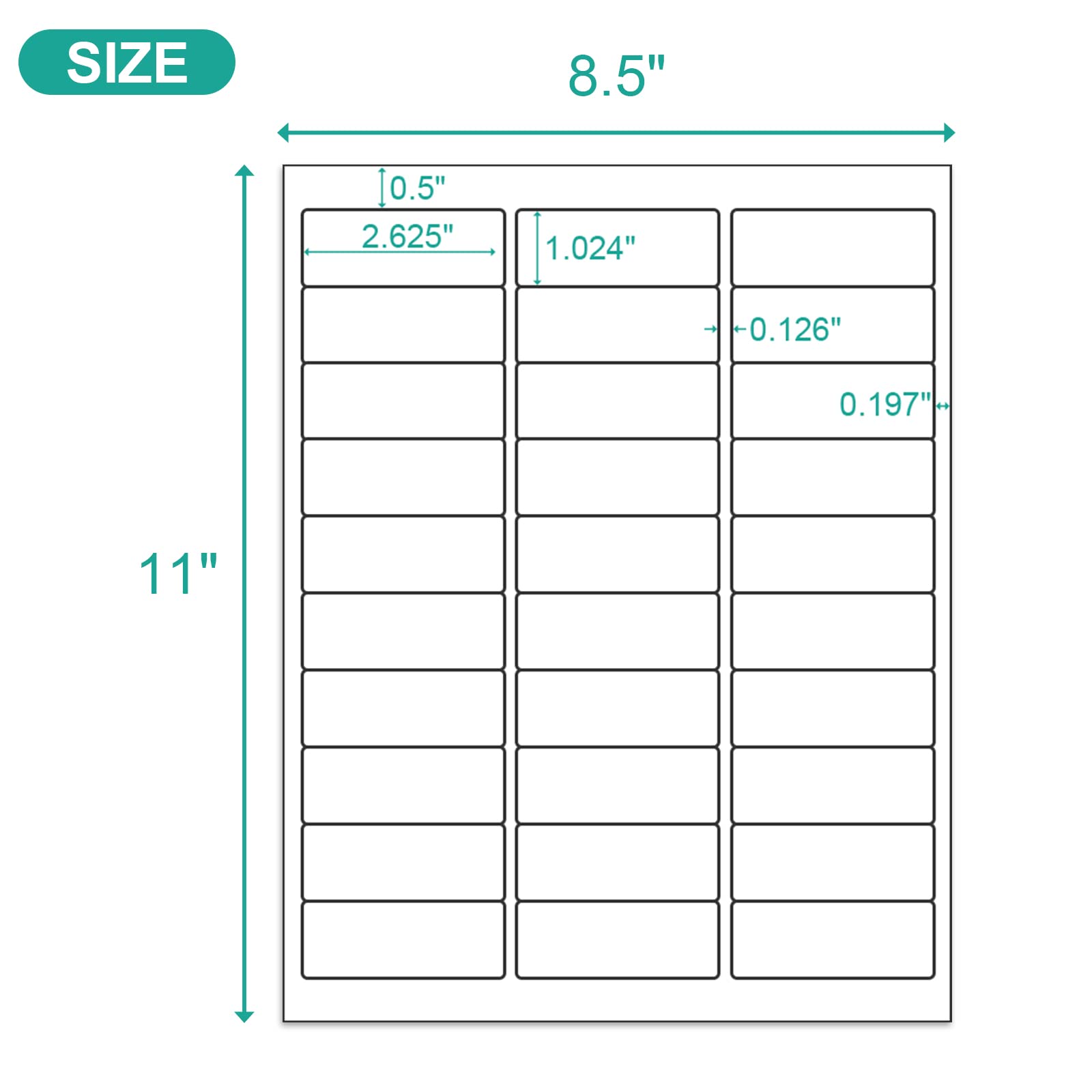 MFLABEL Address Labels, 1" x2-5/8 Mailing Labels, 30-UP White Shipping Labels for Inkjet or Laser Printer, 1500 Sticker Labels (50 Sheets), 30 Labels per Sheet