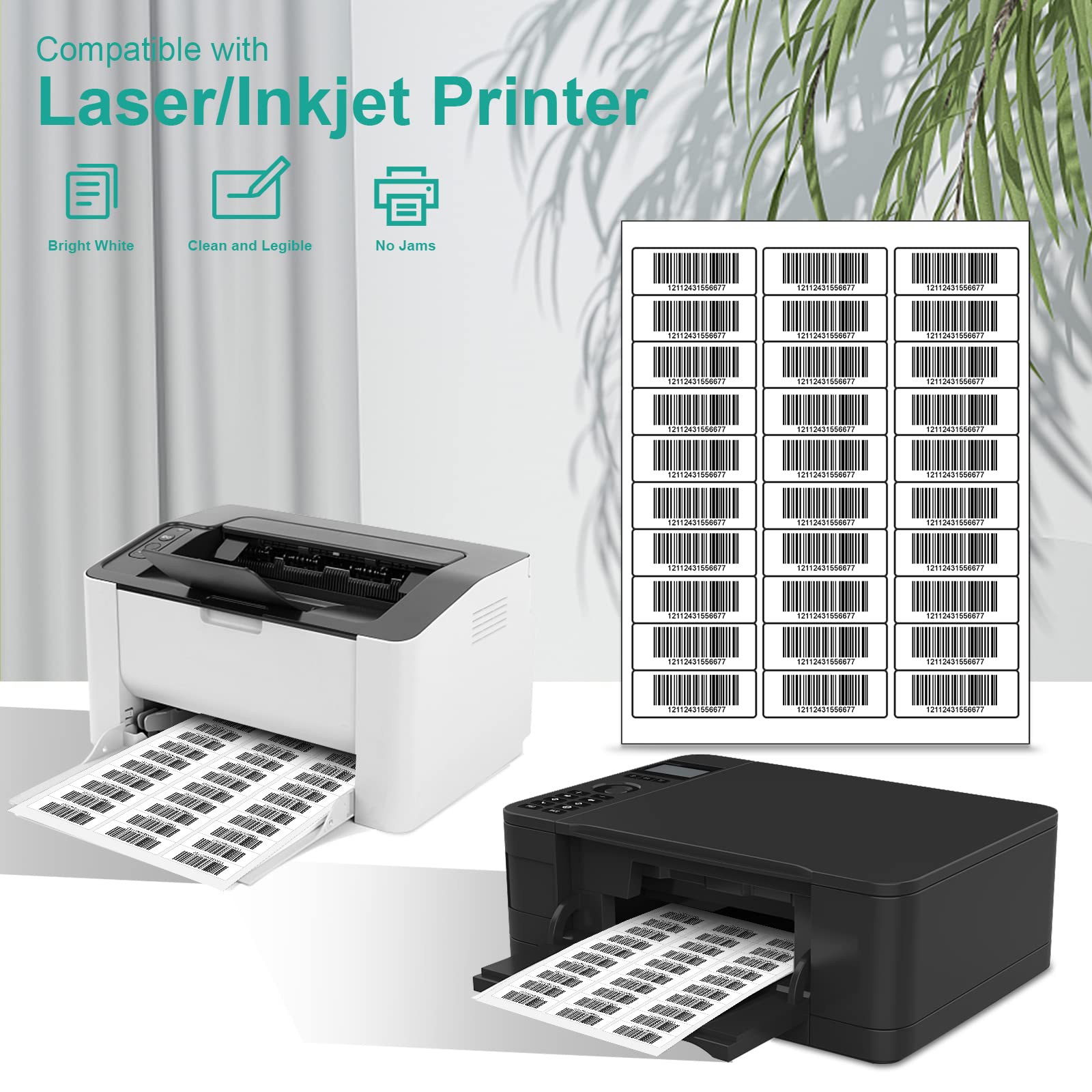 MFLABEL Address Labels, 1" x2-5/8 Mailing Labels, 30-UP White Shipping Labels for Inkjet or Laser Printer, 1500 Sticker Labels (50 Sheets), 30 Labels per Sheet