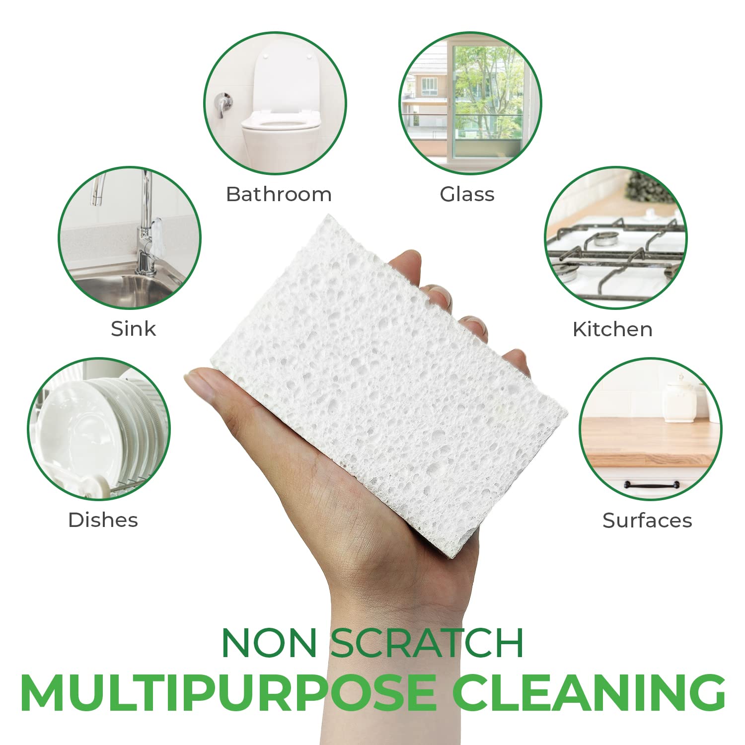 AIRNEX Biodegradable Cellulose Compressed Sponges - Pack of 16 Compostable Sponges Kitchen Pop Up Bulk - Non Scratch Multicolor Natural Dish Sponges - Heavy Duty Multipurpose Eco Friendly Sponges