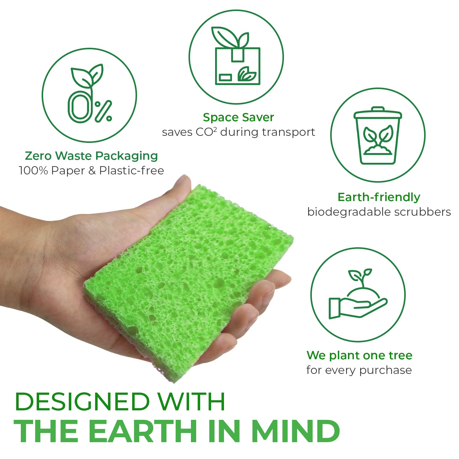 AIRNEX Biodegradable Cellulose Compressed Sponges - Pack of 16 Compostable Sponges Kitchen Pop Up Bulk - Non Scratch Multicolor Natural Dish Sponges - Heavy Duty Multipurpose Eco Friendly Sponges
