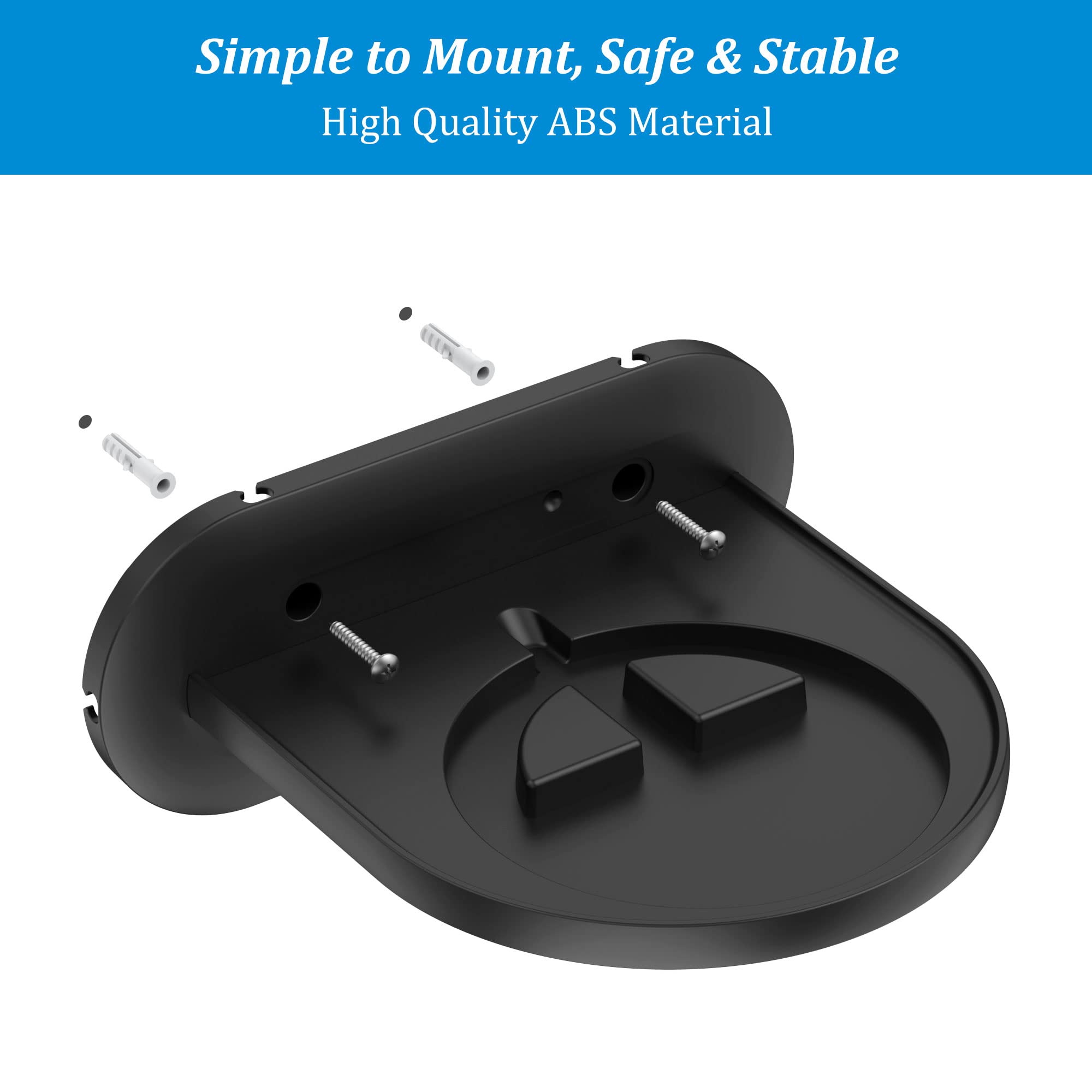 PlusAcc Show 10 Wall Mount Stand - Holder Mount for Echo Show 10 3rd Gen, Space Saving Alexa Accessories Bracket Shelf (Black)