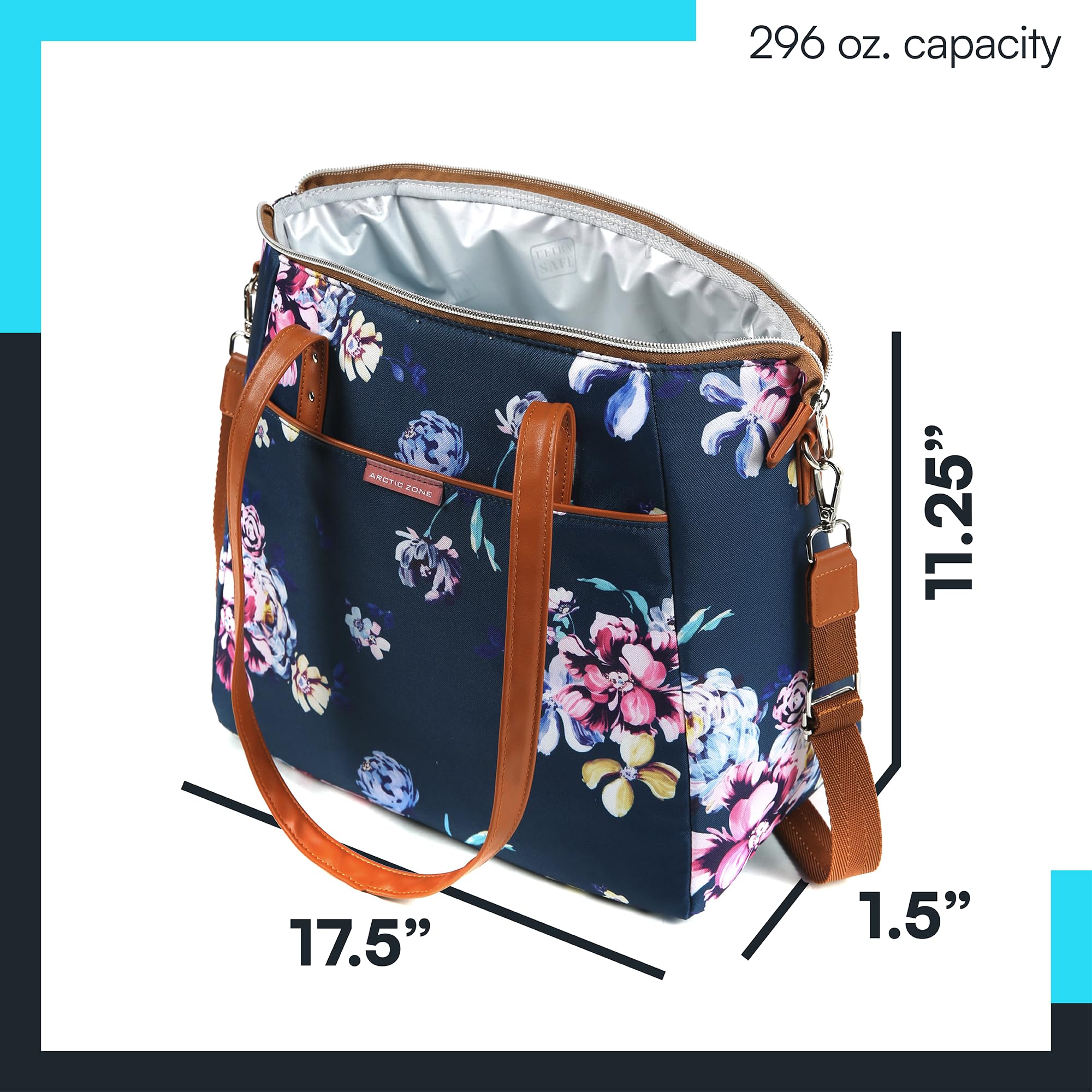 Arctic Zone Vienna Insulated Lunch Tote Bag for Women - Lunch Box Cooler Tote Bag - Millie Floral