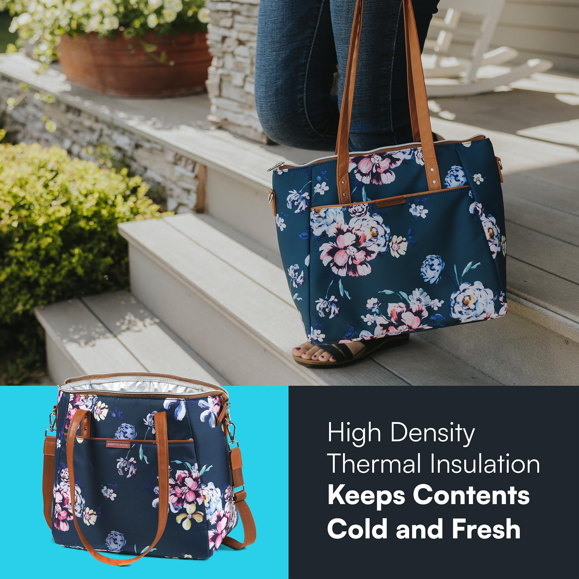 Arctic Zone Vienna Insulated Lunch Tote Bag for Women - Lunch Box Cooler Tote Bag - Millie Floral