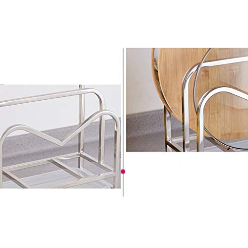 DRNKS Pot Rack Stainless Steel Pan Cover Shelf Free Punching Board with Water Tray Kitchen Storage Rack Applicable to kitchen stove