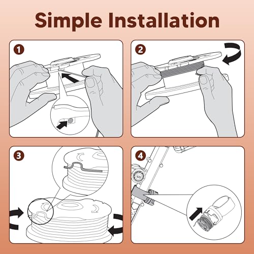 PETOX WA0010 Trimmer Line Spools Replacement for Worx Weed Eater, 0.065 inch Autofeed Trimmer Line String Refills Compatible with Worx Cordless String Trimmers (9 Line Spools+2 Cap)