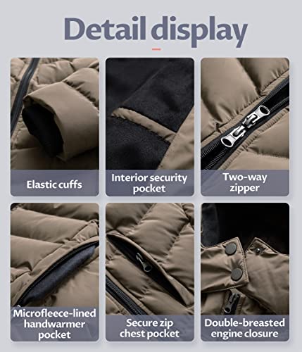 CREATMO US Women's Winter Hooded Faux Fur Coat Waterproof Warm Long Puffer Winter Thicken Parkas Coats Brown L