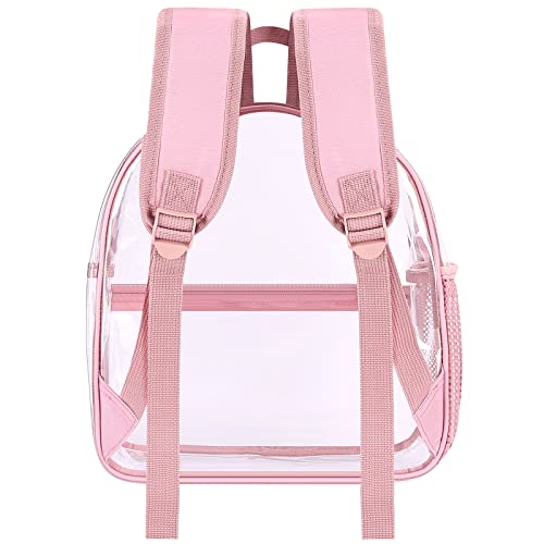 Mossio Clear Bags for Women, Clear Mini Backpack Stadium Approved with Wider Shoulder Straps Rose Gold