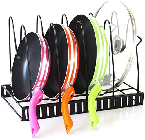 DRNKS Pan Pot Clips Multi Double Layers Household Kitchen Door Back Iron Storage Rack Pan Lids Holders Nail Pot Lid Rack Storage Lid And Spoon Rack-Pot Lid Pan Storage Rack Applicable to kitchen stove