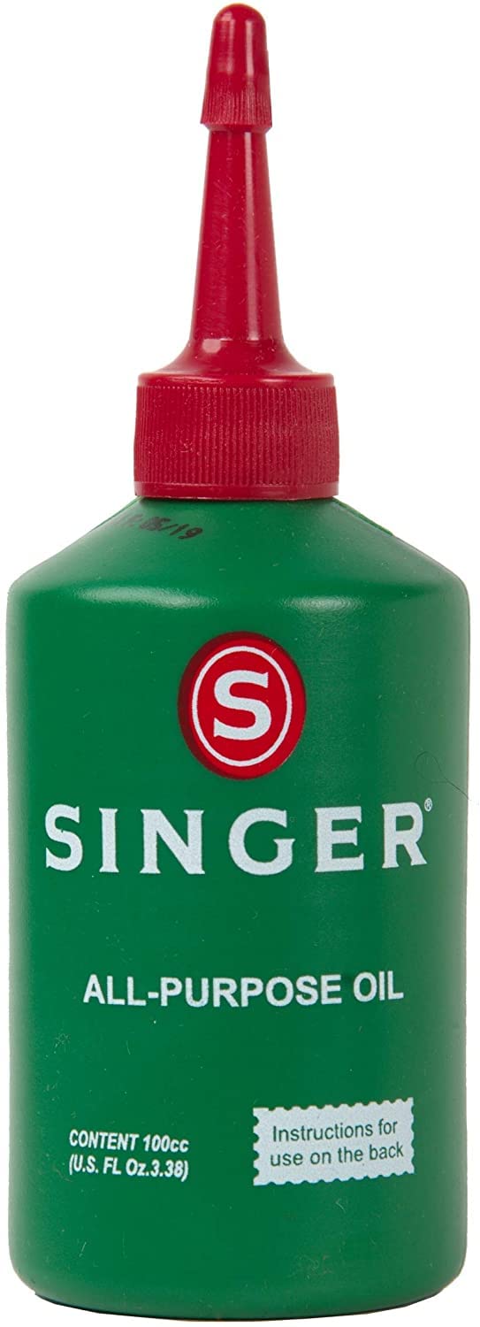 Singer All Purpose Sewing Machine Oil, 3.38-Fluid Ounce, and 10 Counts of Singer Sewing Machine Needles 2020 Red Band Size 14/90 Bundle with Inceler Brand Plastic Bobbin