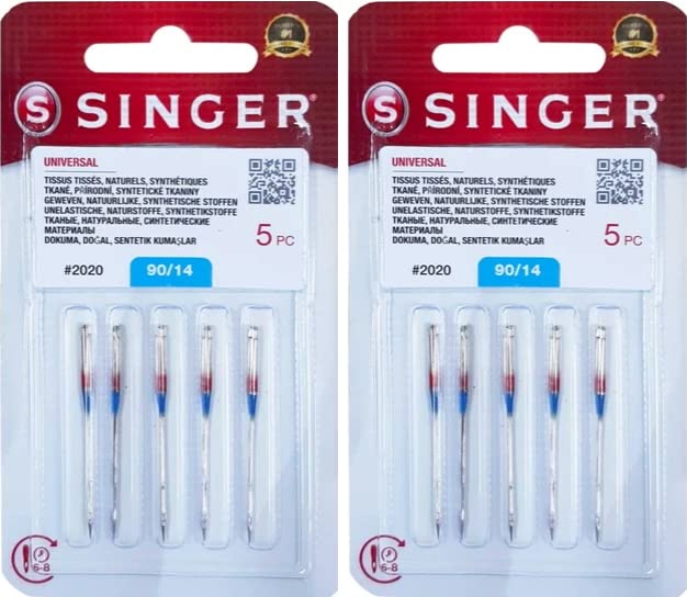 Singer All Purpose Sewing Machine Oil, 3.38-Fluid Ounce, and 10 Counts of Singer Sewing Machine Needles 2020 Red Band Size 14/90 Bundle with Inceler Brand Plastic Bobbin