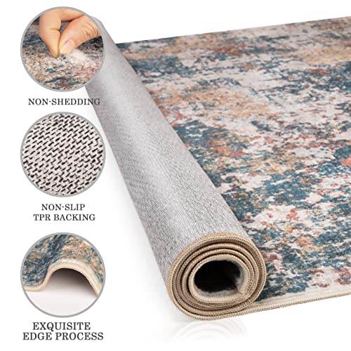 Area Rug Living Room Rugs: 8x10 Indoor Soft Fluffy Rug Abstract Carpet for Bedroom Kitchen Dining Room Floor Washable Plush Throw Large Accent Rug Home Office Nursery Decor - Multi