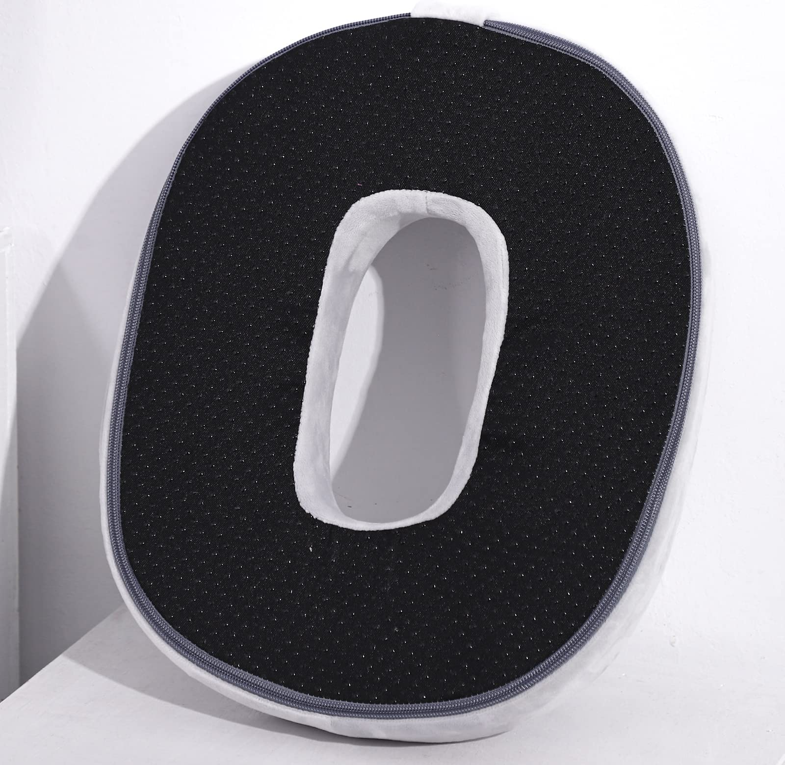 CLRUPR Memory Foam Seat Cushion - Donut Cushion for Haemorrhoid and Piles Sufferers, Suitable for Wheelchair, Car Seat, Office Or Outdoor (Gray)(14.9 * 12.5 * 2.6inch)