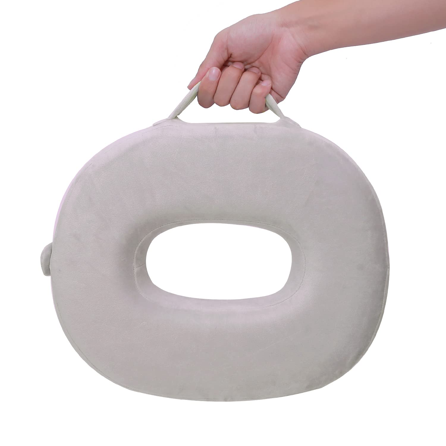 CLRUPR Memory Foam Seat Cushion - Donut Cushion for Haemorrhoid and Piles Sufferers, Suitable for Wheelchair, Car Seat, Office Or Outdoor (Gray)(14.9 * 12.5 * 2.6inch)