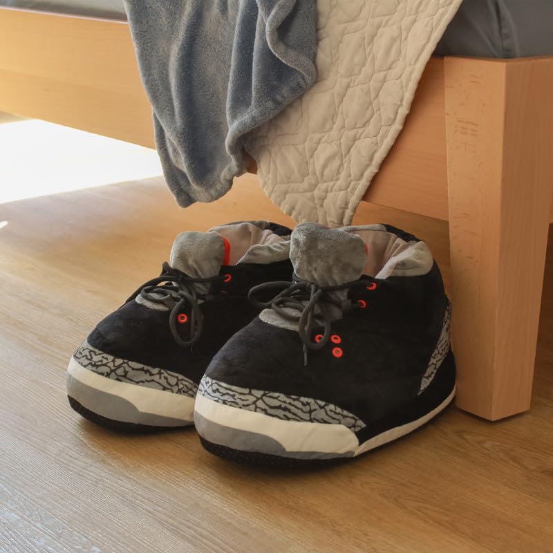 Yours 2 Keep Black Marble Sneaker Slippers, Unisex One Size Fits Most Mens, Womens, and Kids