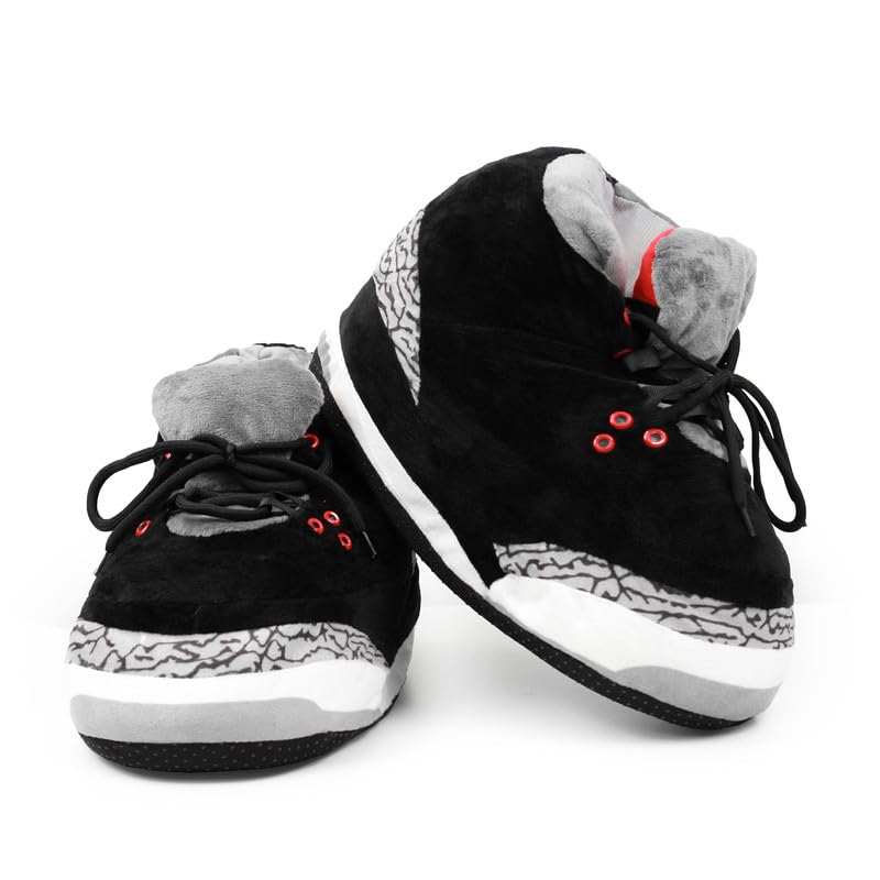 Yours 2 Keep Black Marble Sneaker Slippers, Unisex One Size Fits Most Mens, Womens, and Kids