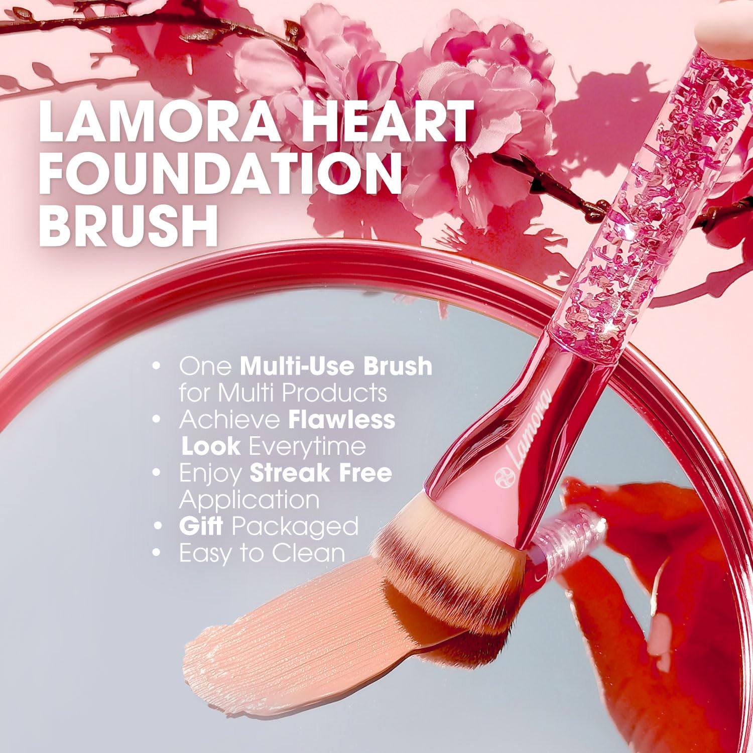 Blending Liquid Makeup Foundation Brush - Kabuki Contour Brush, Face Buffing Brush With Pro Quality Synthetic Dense Bristles For Stippling Mineral Cream, Powder, Blush