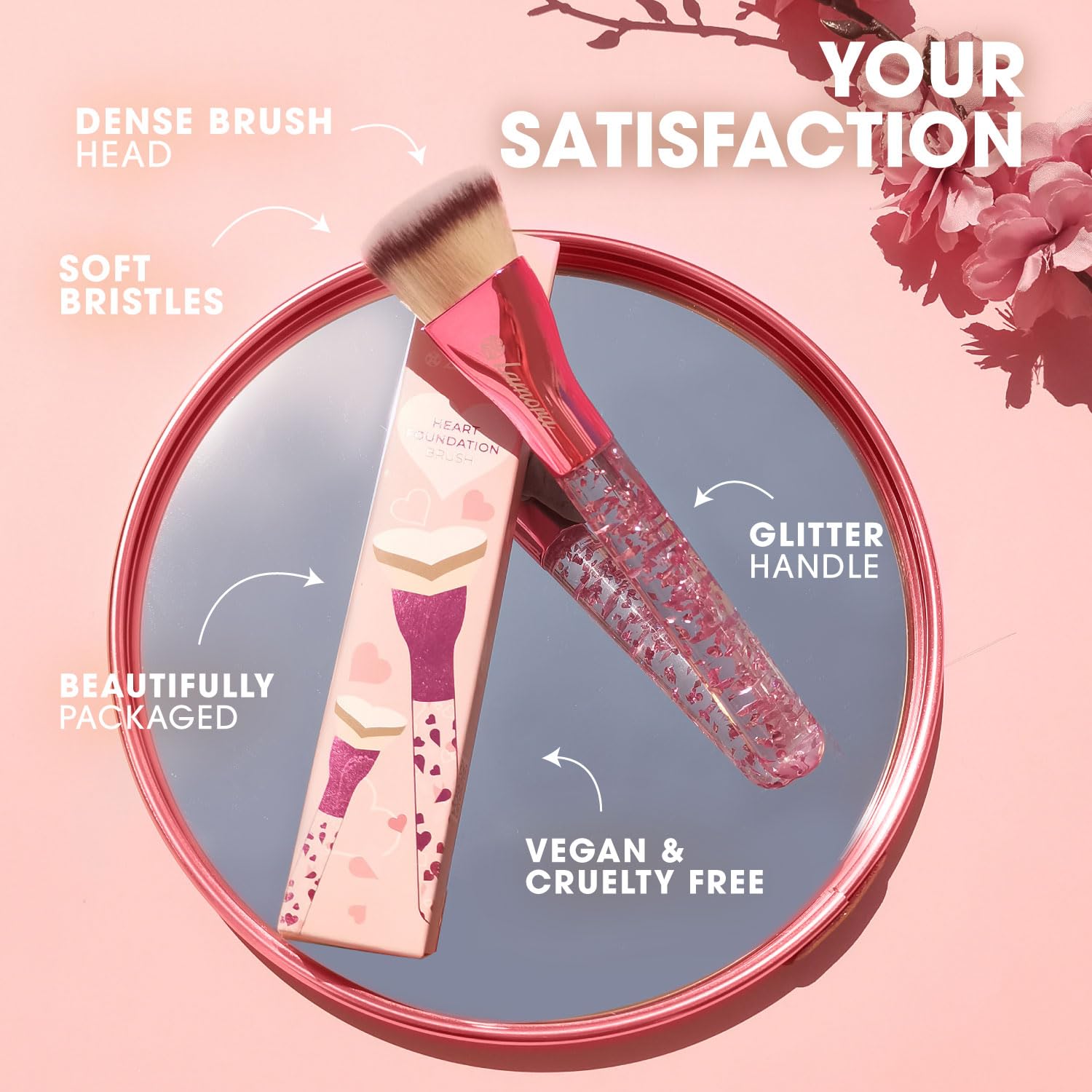 Blending Liquid Makeup Foundation Brush - Kabuki Contour Brush, Face Buffing Brush With Pro Quality Synthetic Dense Bristles For Stippling Mineral Cream, Powder, Blush