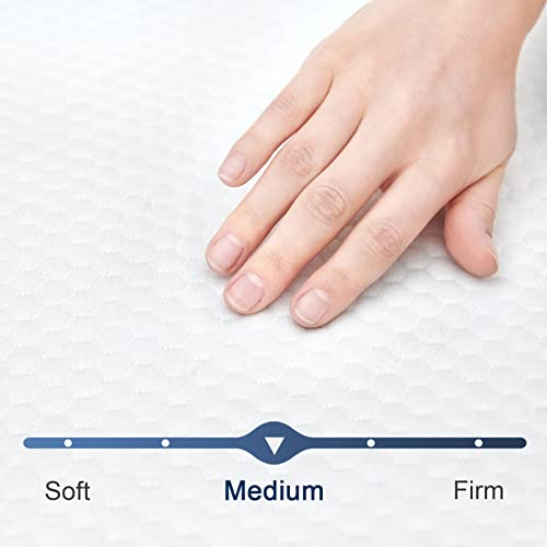 Molblly Tri-Folding Portable Trifold Mattress Topper with Washable Cover, Memory Form, Non-Slip Bottom Camping Mattress Guest Bed - (Queen Size) - 78"x58"x4", 4 inch