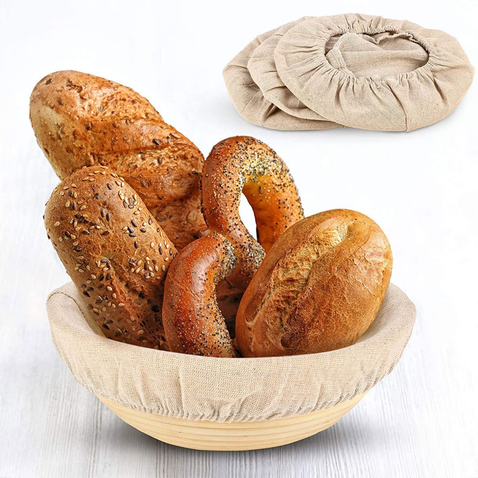 D-GROEE Pastry Proofing Basket Liner Bread Making Basket Cloth Liner Baking Supplies Food Grade for Home 17cm