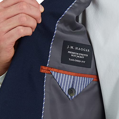 J.M. Haggar Men's JMH Premium Stretch Tailored Fit Suit Separate Pants, Blue-Jacket, 48
