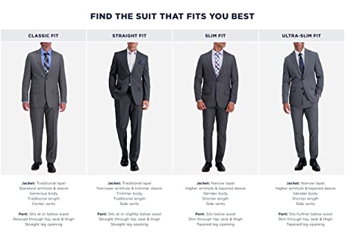 J.M. Haggar Men's JMH Premium Stretch Tailored Fit Suit Separate Pants, Blue-Jacket, 48