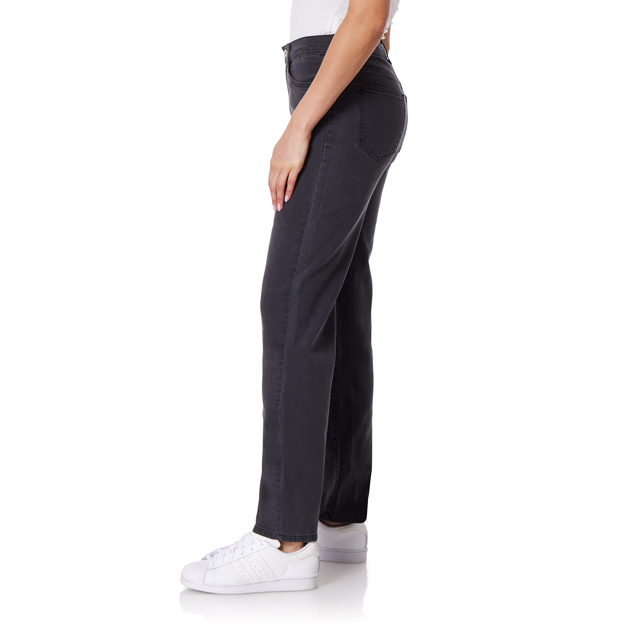 WallFlower Women's Dad Denim High-Rise Insta Vintage Juniors Jeans, Carbon, 9
