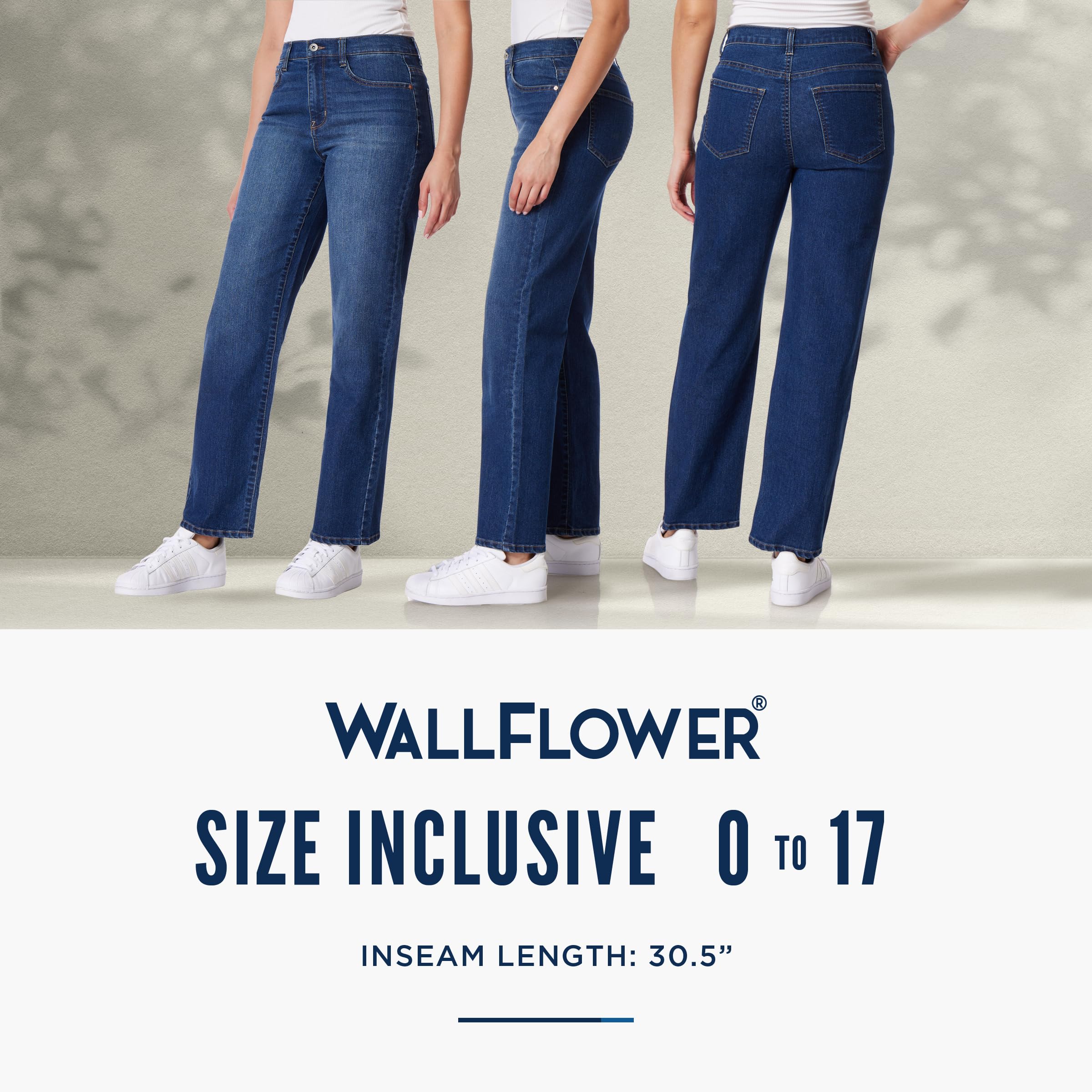 WallFlower Women's Dad Denim High-Rise Insta Vintage Juniors Jeans, Carbon, 9