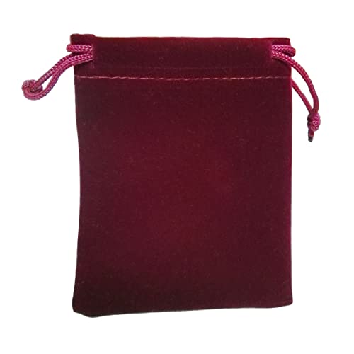 GYBest 3" X 4" Wholesale - 100 Pack Jujube Red Velvet Cloth Jewelry Pouches/Drawstring Bags (3" X 4",100pcs,velvet, Jujube red)
