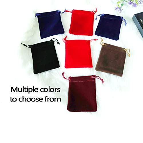 GYBest 3" X 4" Wholesale - 100 Pack Jujube Red Velvet Cloth Jewelry Pouches/Drawstring Bags (3" X 4",100pcs,velvet, Jujube red)