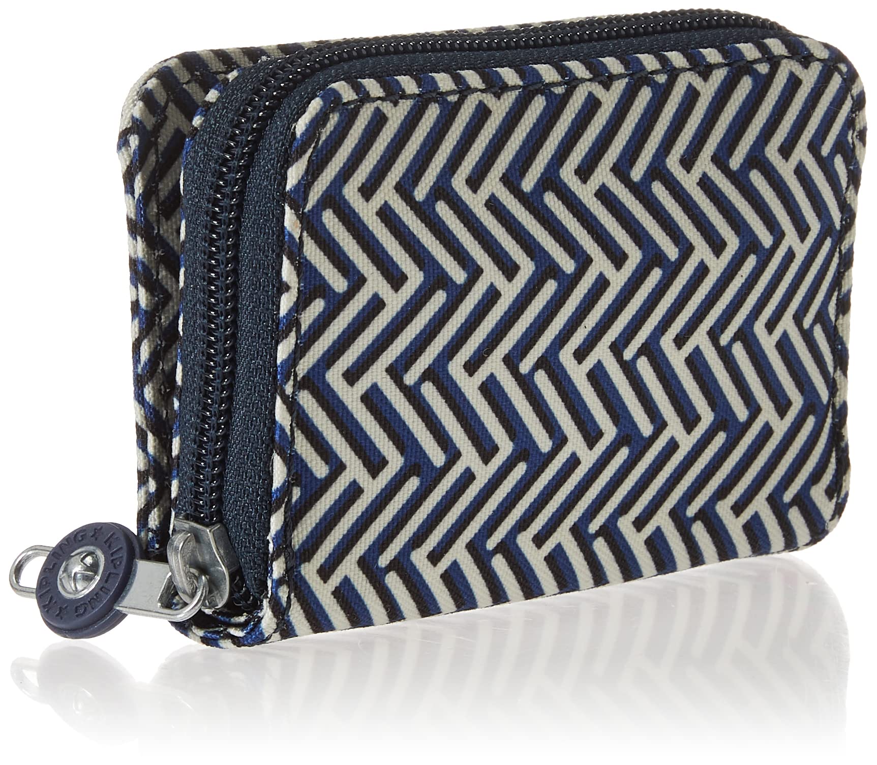 Kipling Womens Women's Tops Wallet, Compact, Practical, Nylon Travel Card Holder Small Wallet, Urban Chevron, 3''L x 4''H x 1''D