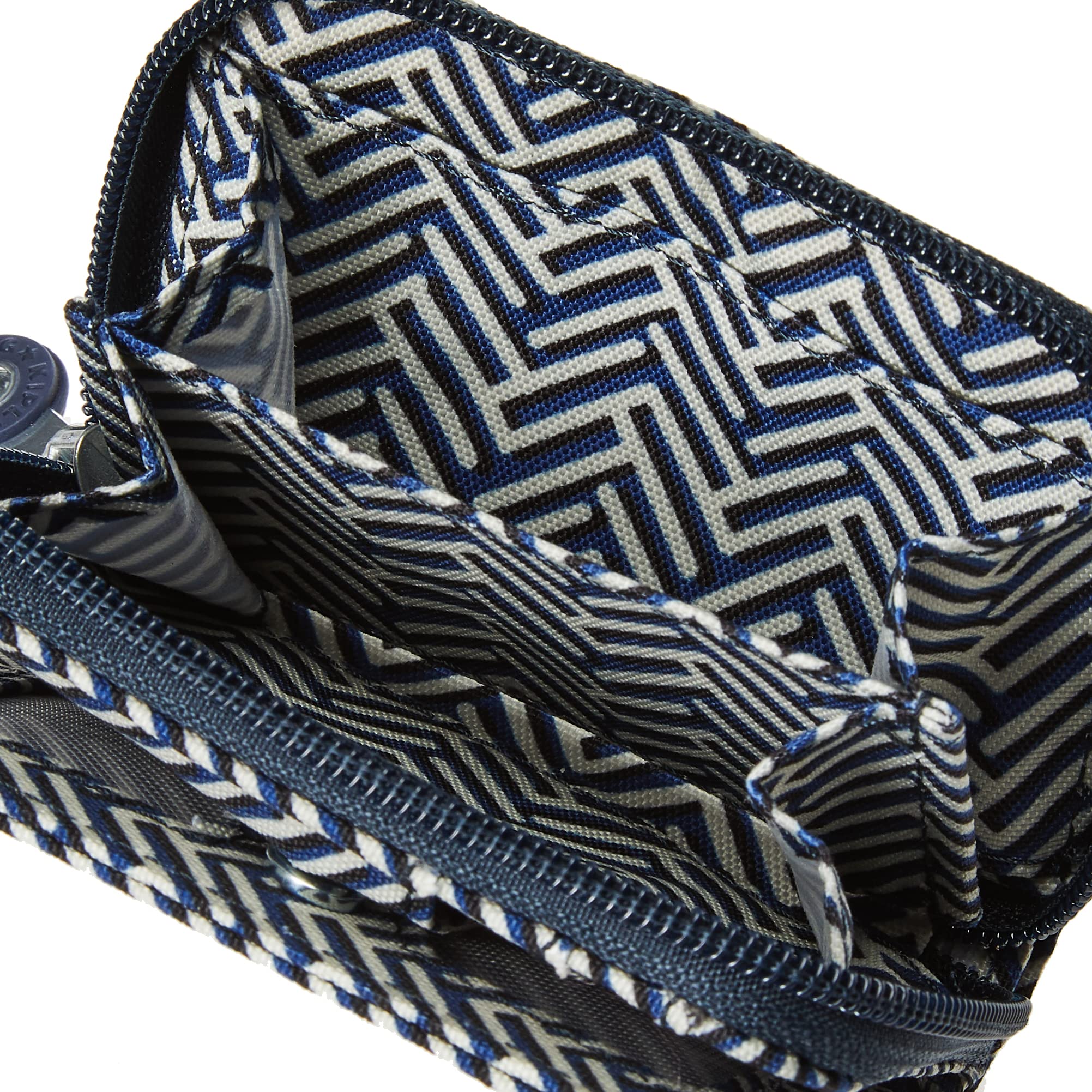 Kipling Womens Women's Tops Wallet, Compact, Practical, Nylon Travel Card Holder Small Wallet, Urban Chevron, 3''L x 4''H x 1''D