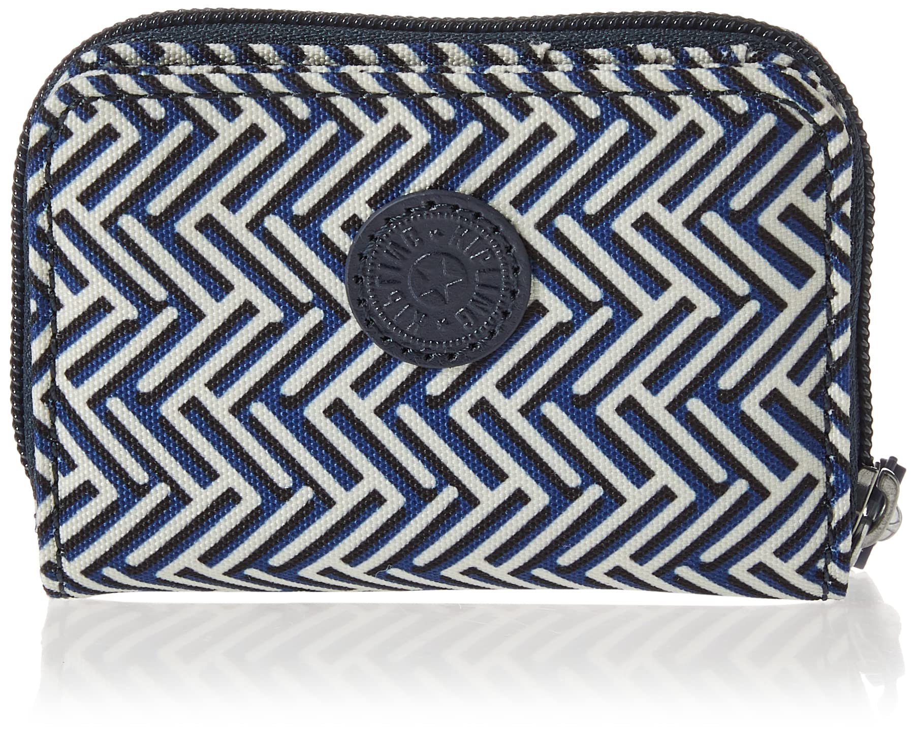 Kipling Womens Women's Tops Wallet, Compact, Practical, Nylon Travel Card Holder Small Wallet, Urban Chevron, 3''L x 4''H x 1''D