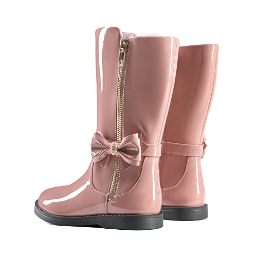 DREAM PAIRS SDBO224K Girls Side Zipper Riding Boots Mid Calf Shoes Size 5 Toddler Pink/PAT