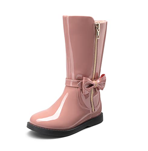 DREAM PAIRS SDBO224K Girls Side Zipper Riding Boots Mid Calf Shoes Size 5 Toddler Pink/PAT
