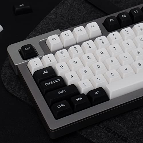 Black and White Keycaps Set 150 Keys MSA Profile Doubleshot Custom Keycaps for Cherry MX Gateron Kailh Box Switches Mechanical Gaming Keyboard