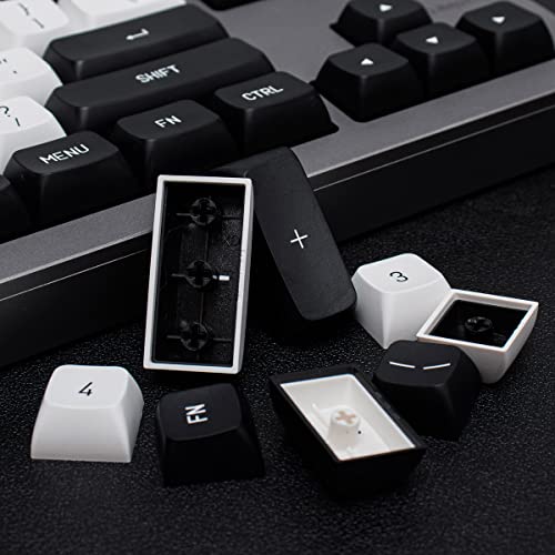 Black and White Keycaps Set 150 Keys MSA Profile Doubleshot Custom Keycaps for Cherry MX Gateron Kailh Box Switches Mechanical Gaming Keyboard