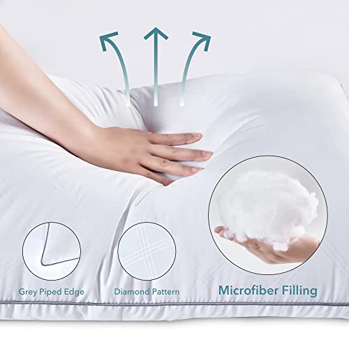 Oubonun Hotel Bed Pillows for Sleep,Queen Size,Set of 2, Down Alternative Pillows for Side and Back Sleepers 2 Pack (20x30)