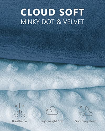 AngQi Full Body Pregnancy Pillow, Pregnancy Pillows for Sleeping, L Shaped Body Pillows for Adults, Maternity Pillow for Side Sleepers with Minky dot & Velvet A/B Side Cover, Dot White & Blue