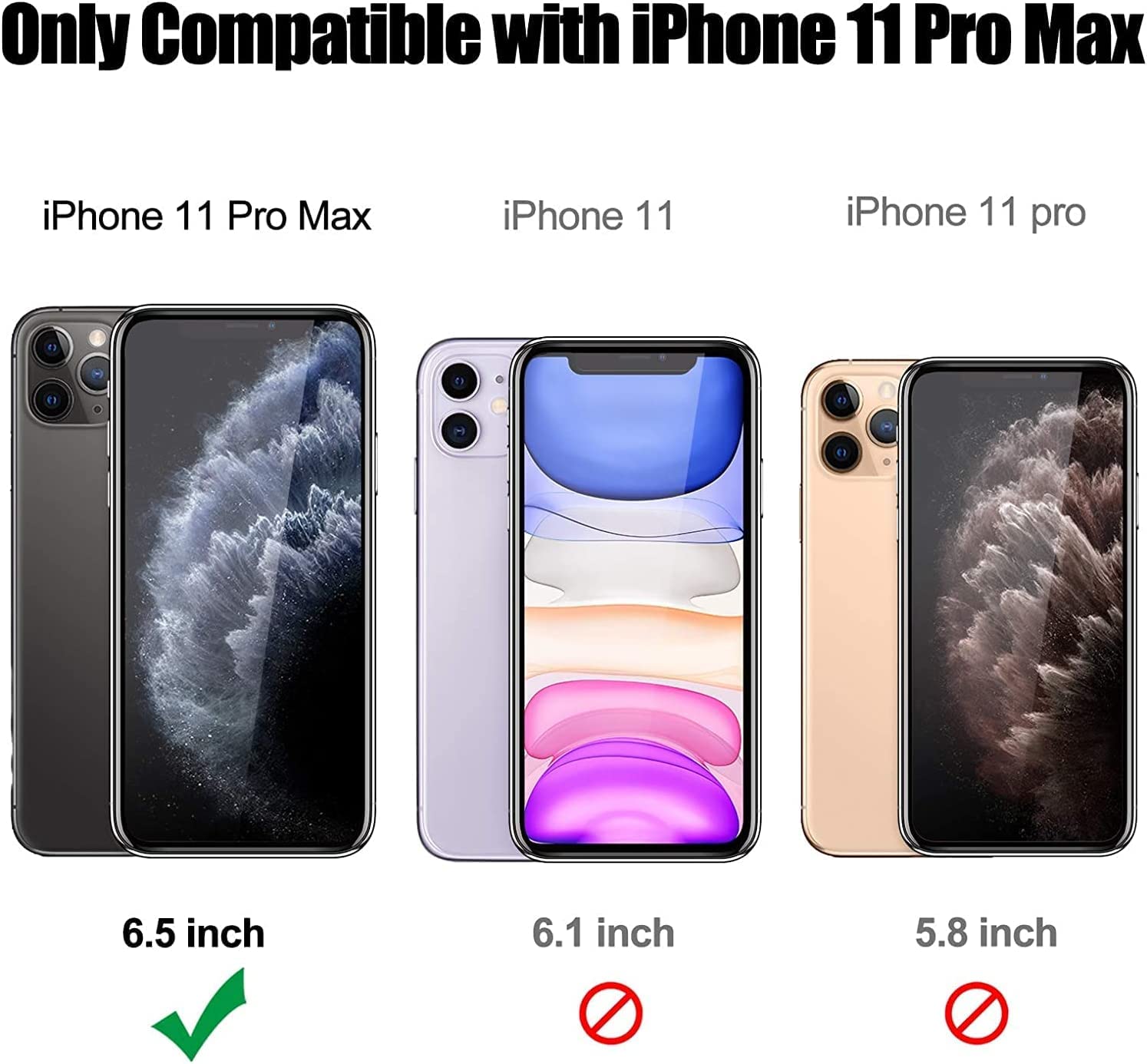 NGB Supremacy Case for iPhone 11 Pro Max, Full Body Protection with [Built-in Screen Protector] Ring Holder/Wrist Strap, Slim Fit Shockproof Bumper Durable Cover Case (Clear)