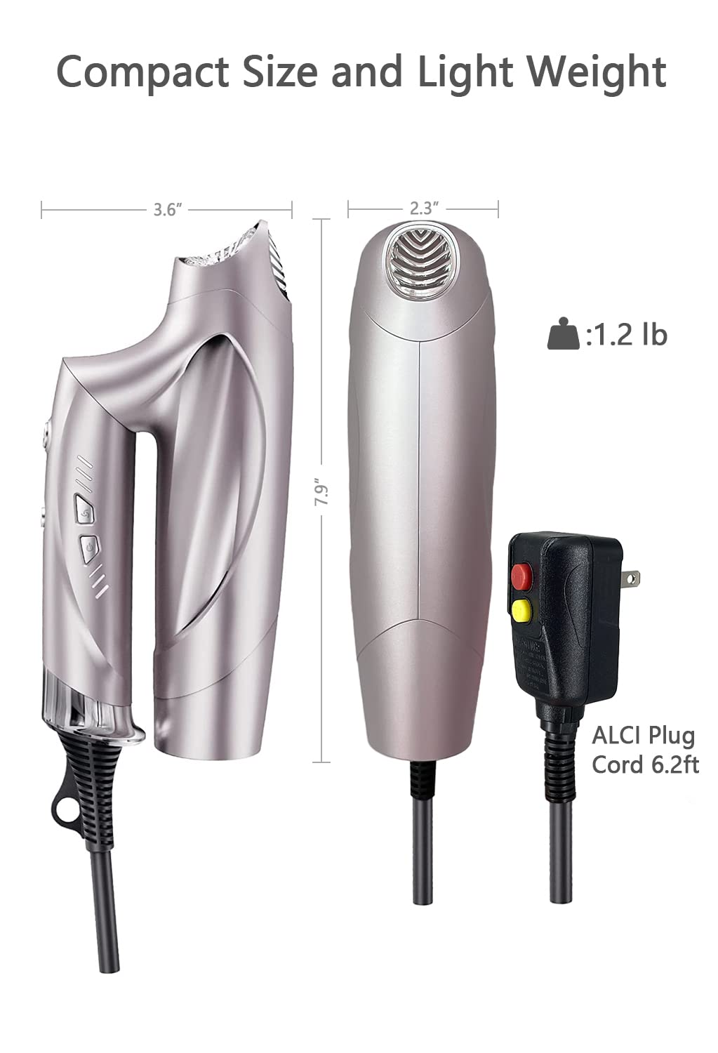 ZEITE Professional Fast Drying Hair Dryer with Foldable Handle,Ionic Blow Dryer,High Speed Low Noise,Magnetic Nozzle,for Home Travel and Salon