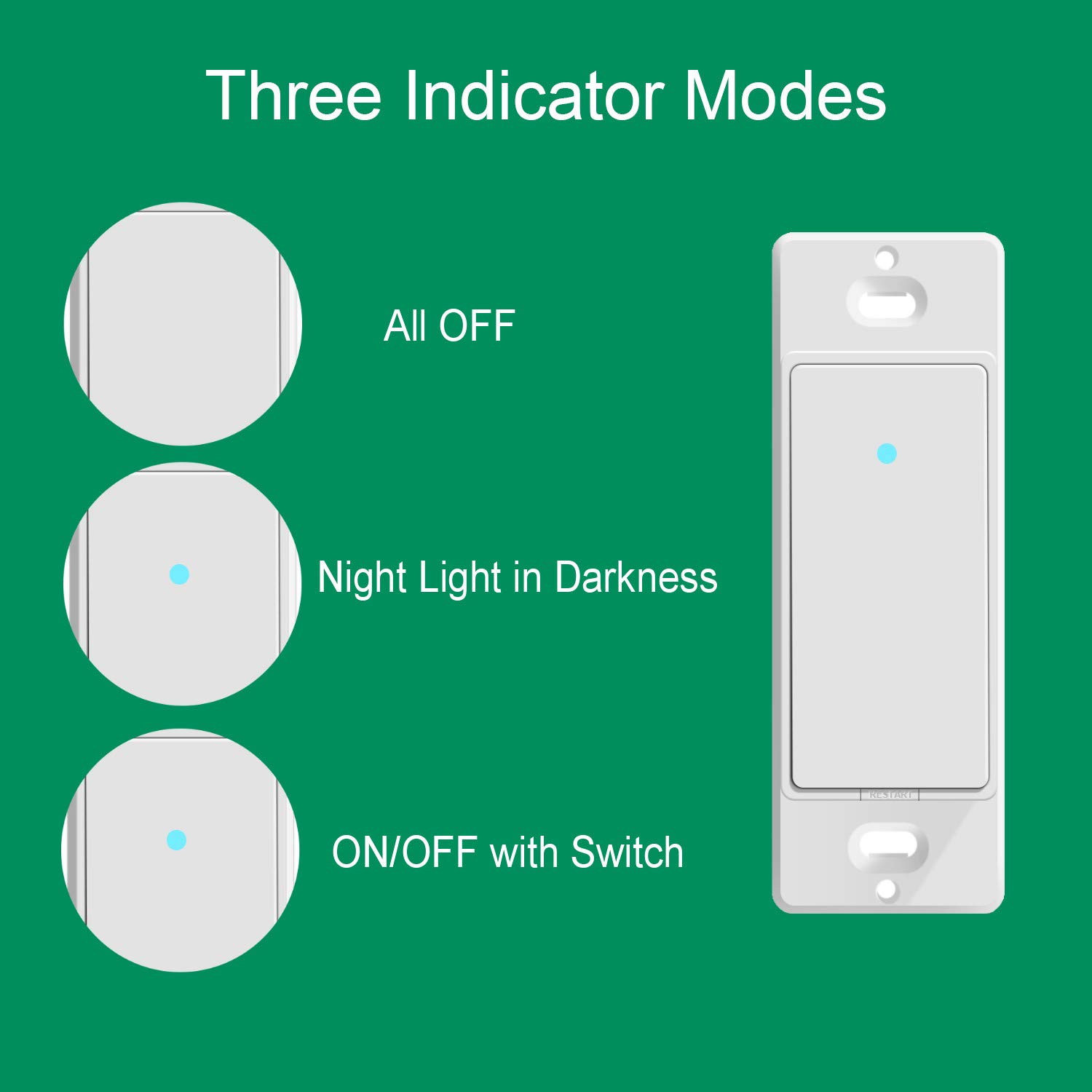 Black Smart Switch by Martin Jerry | 2 Pack Smart Light Switch Compatible with Alexa and Work with Google Home, 2.4G WiFi Smart Home Devices and Needs Neutral Wires