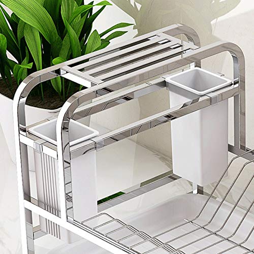 PDGJG Multifunctional Dish Drainer Cutlery Cup Drying Holder Rack Stainless Steel Drainer Tray Kitchen for Kitchen Ware ( Color : D )
