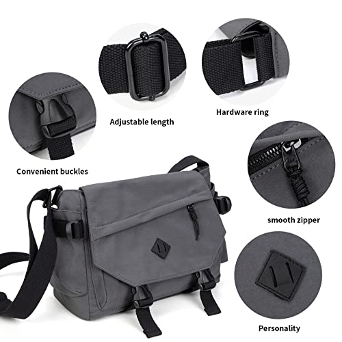 ETidy Large Nylon Crossbody Bag For Women Men Waterproof Lightweight Casual Shoulder Bookbag（Amy Green）
