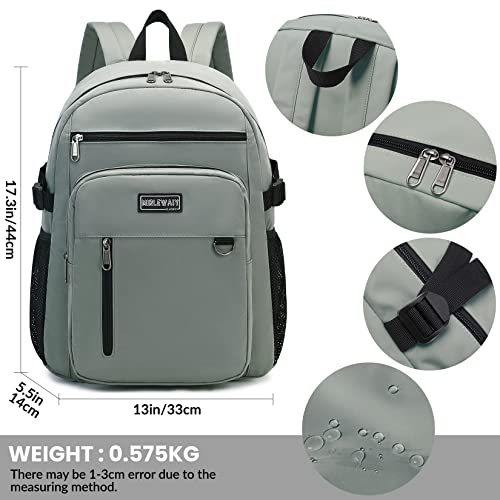 MIRLEWAIY Casual Laptop Daypack College Backpack Lightweight School Bookbag Travel Backpack Work Bag For Boys Girls, Green