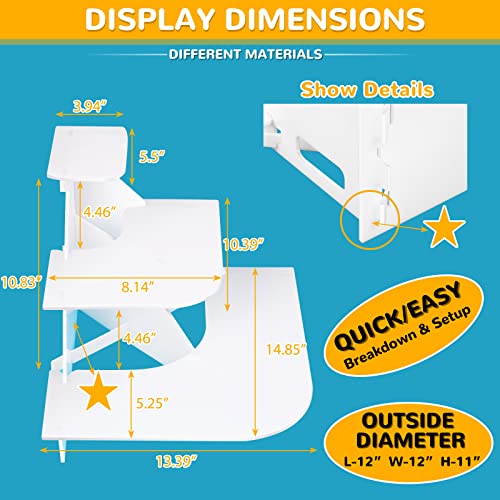 MgcSTEM Portable Product Display Rack || While Waterproof Display Shelf for Vendors,Craft Fair Display stand,Craft shows,Farmers Market Display, Trade Show Supplies