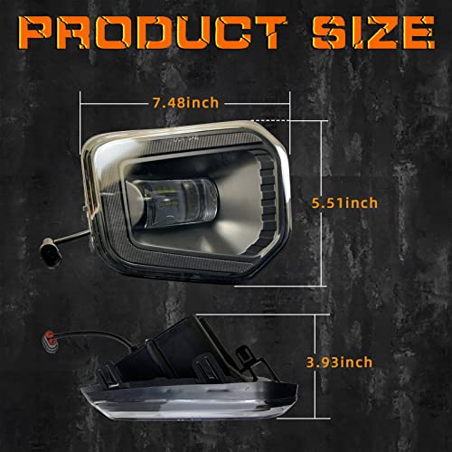 LED Fog Lights Assembly Pair for 2016 2017 2018 2019 2020 2021 2022 2023 Toyota Tacoma(Fits SR,SR5 Model Only), 1 Pair Bumper Driving Fog Lamps