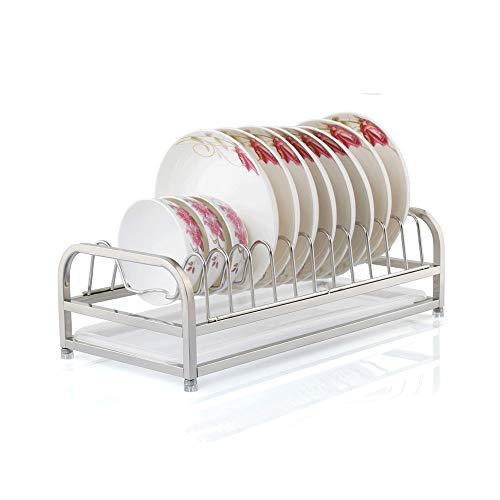 PDGJG Kitchen Single Layer Wire Storage Home Organizer Cabinet Bowl Dish Drain Rack Shelf Pan Stand Stainless Steel Holder